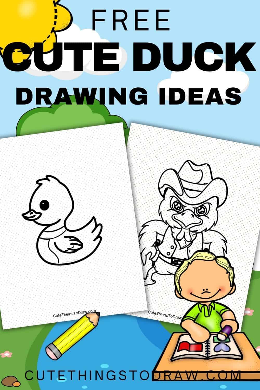 Cute Duck Drawing Ideas - Cute Things to Draw