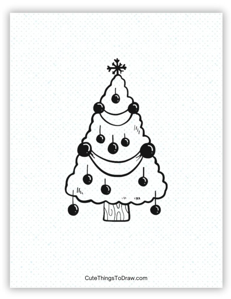 87 Cute Christmas Tree Drawing Ideas - Cute Things to Draw