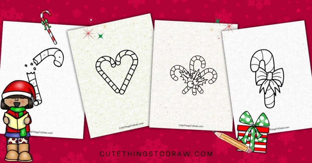 Cute Candy Cane Drawing Ideas - Cute Things to Draw
