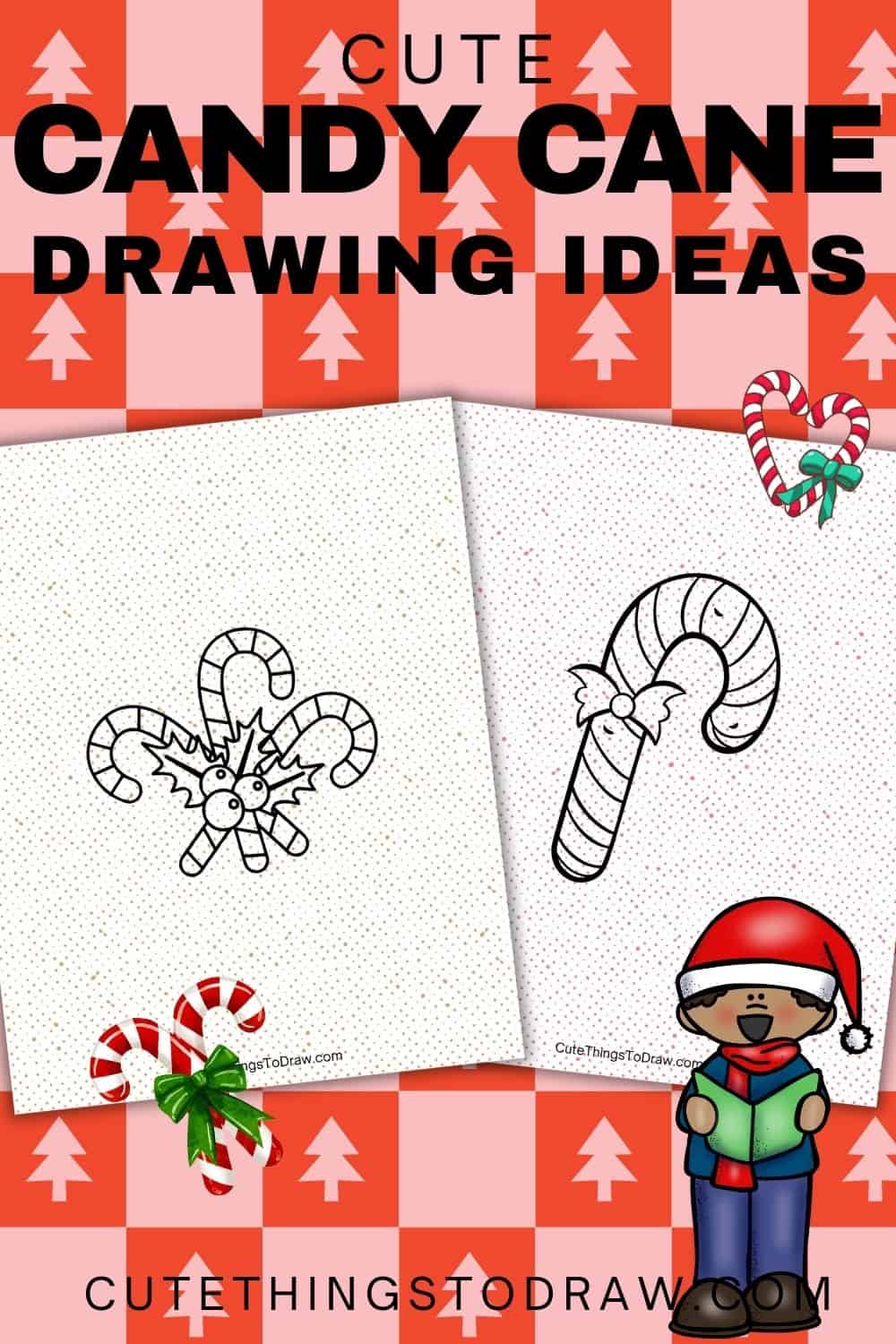 Cute Candy Cane Drawing Ideas - Cute Things to Draw