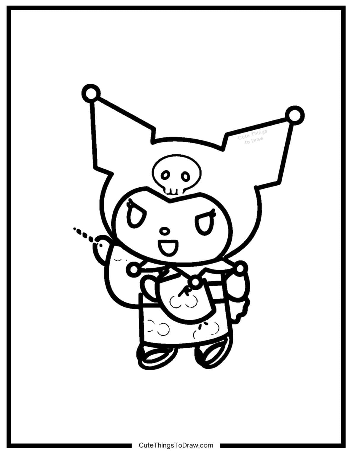 Cute Kuromi Coloring Pages (Free PDF Printables) - Cute Things to Draw