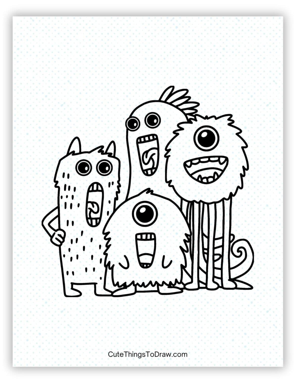 Cute Monster Drawing Ideas - Cute Things to Draw