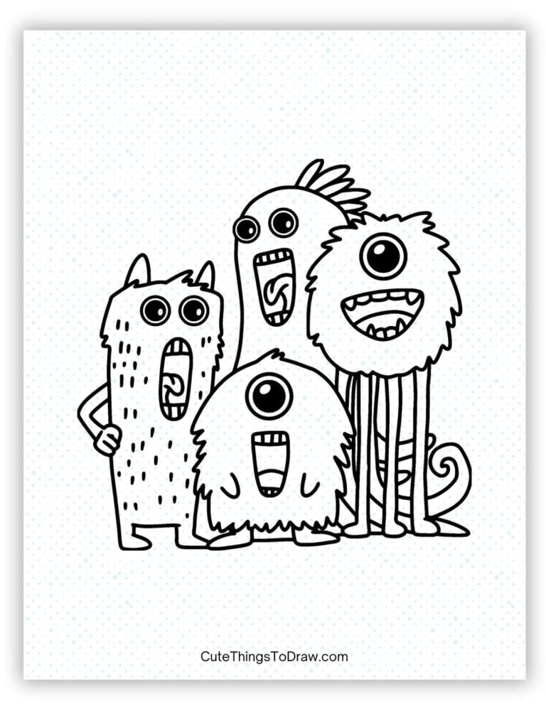 Cute Monster Drawing Ideas - Cute Things to Draw