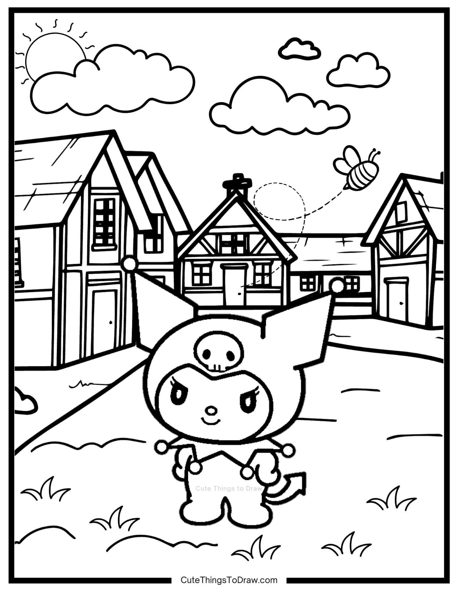 Cute Kuromi Coloring Pages (Free PDF Printables) - Cute Things to Draw
