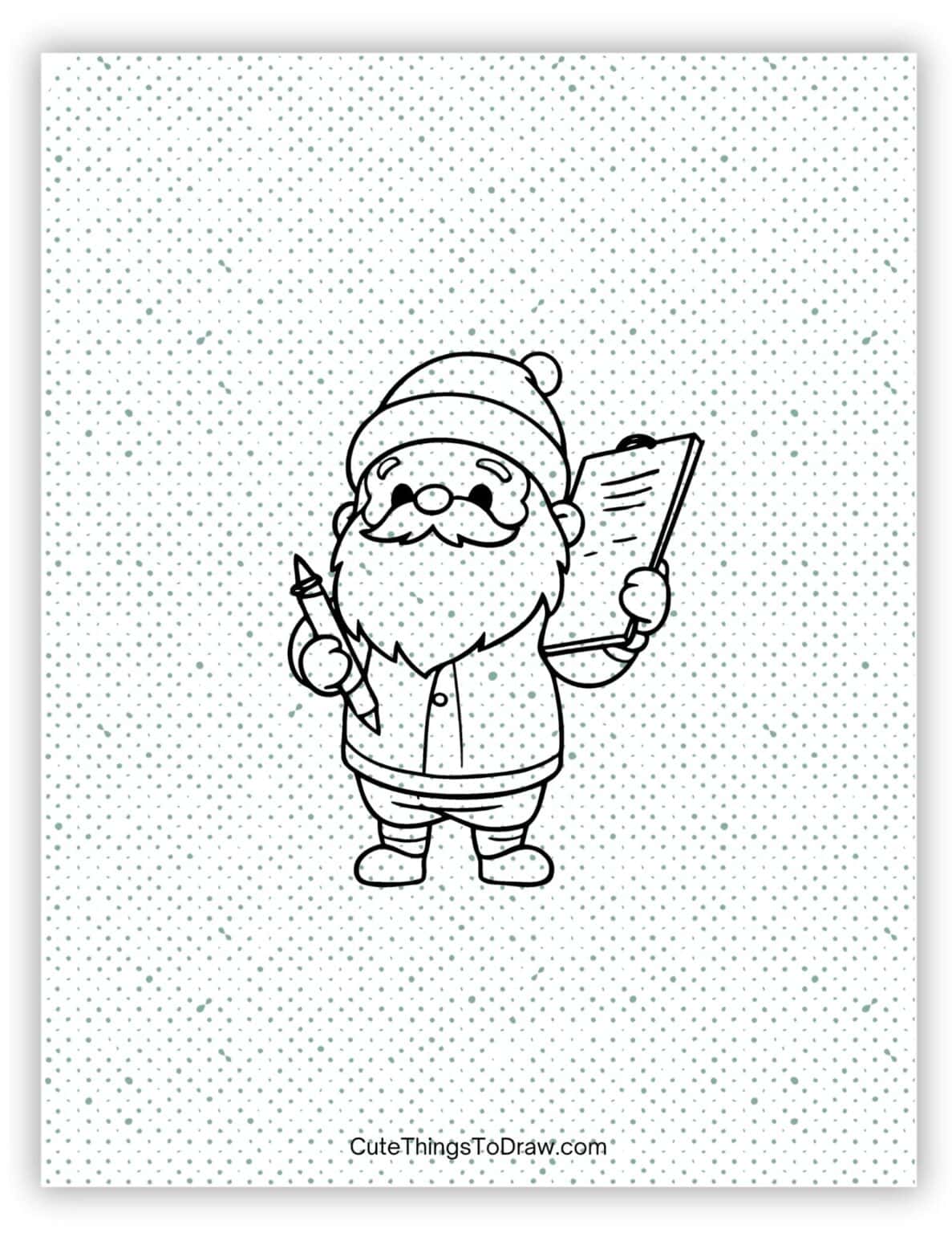 Cute Santa Claus Drawing Ideas - Cute Things to Draw