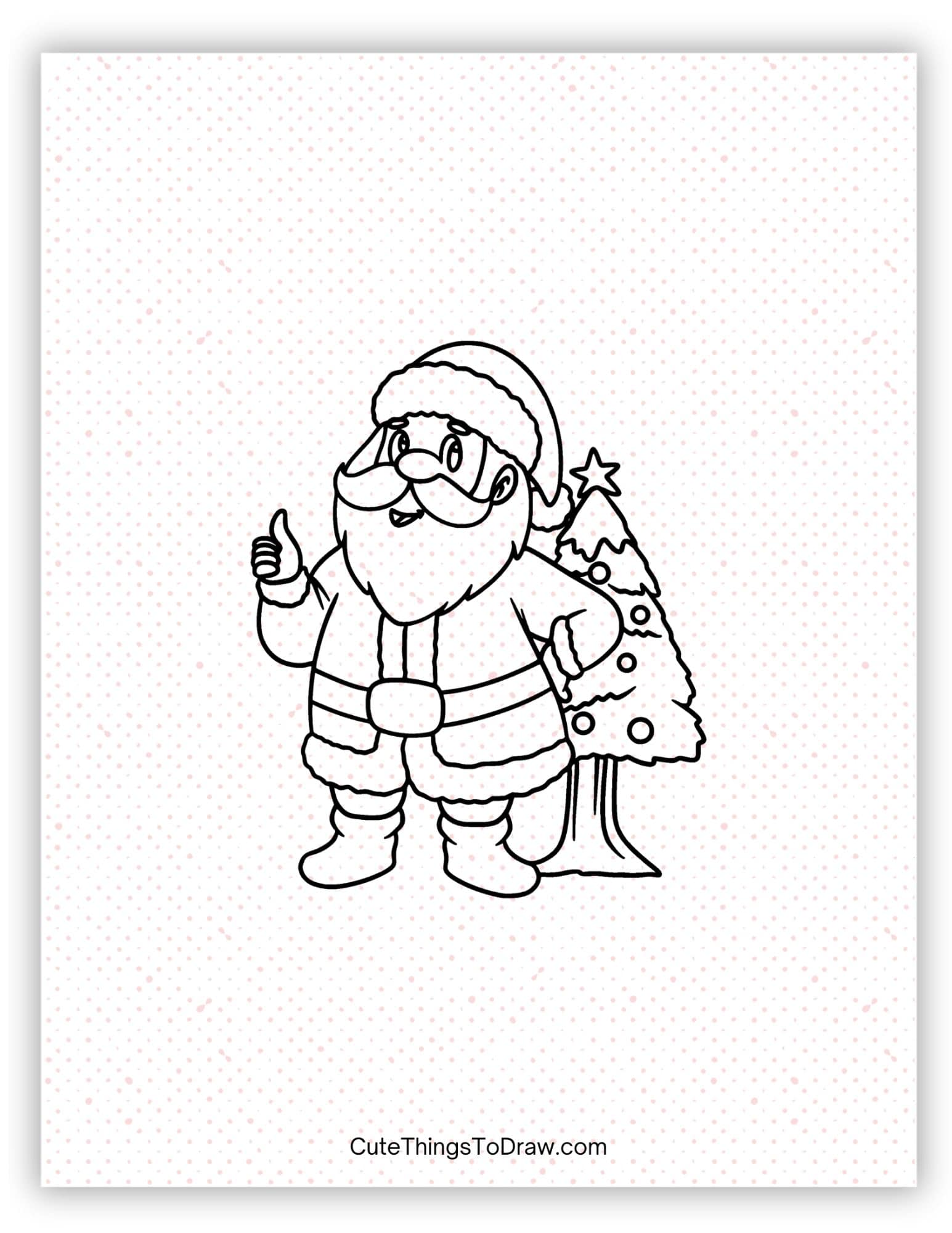 Cute Santa Claus Drawing Ideas - Cute Things to Draw