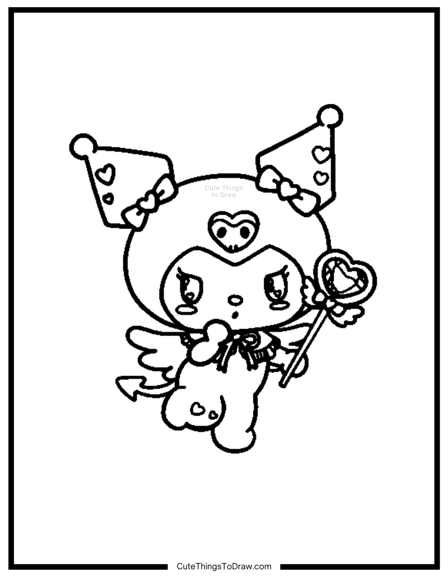 Cute Kuromi Coloring Pages (Free PDF Printables) - Cute Things to Draw