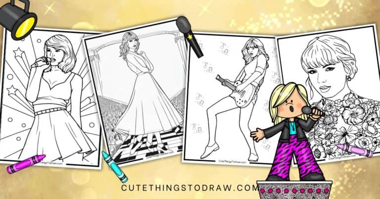 Taylor Swift Coloring Pages (Free PDF Printables) - Cute Things to Draw