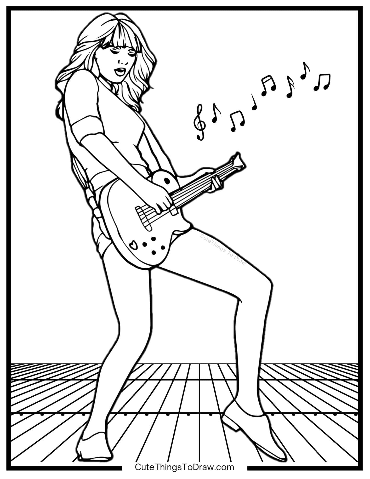 Taylor Swift Coloring Pages (Free PDF Printables) - Cute Things to Draw