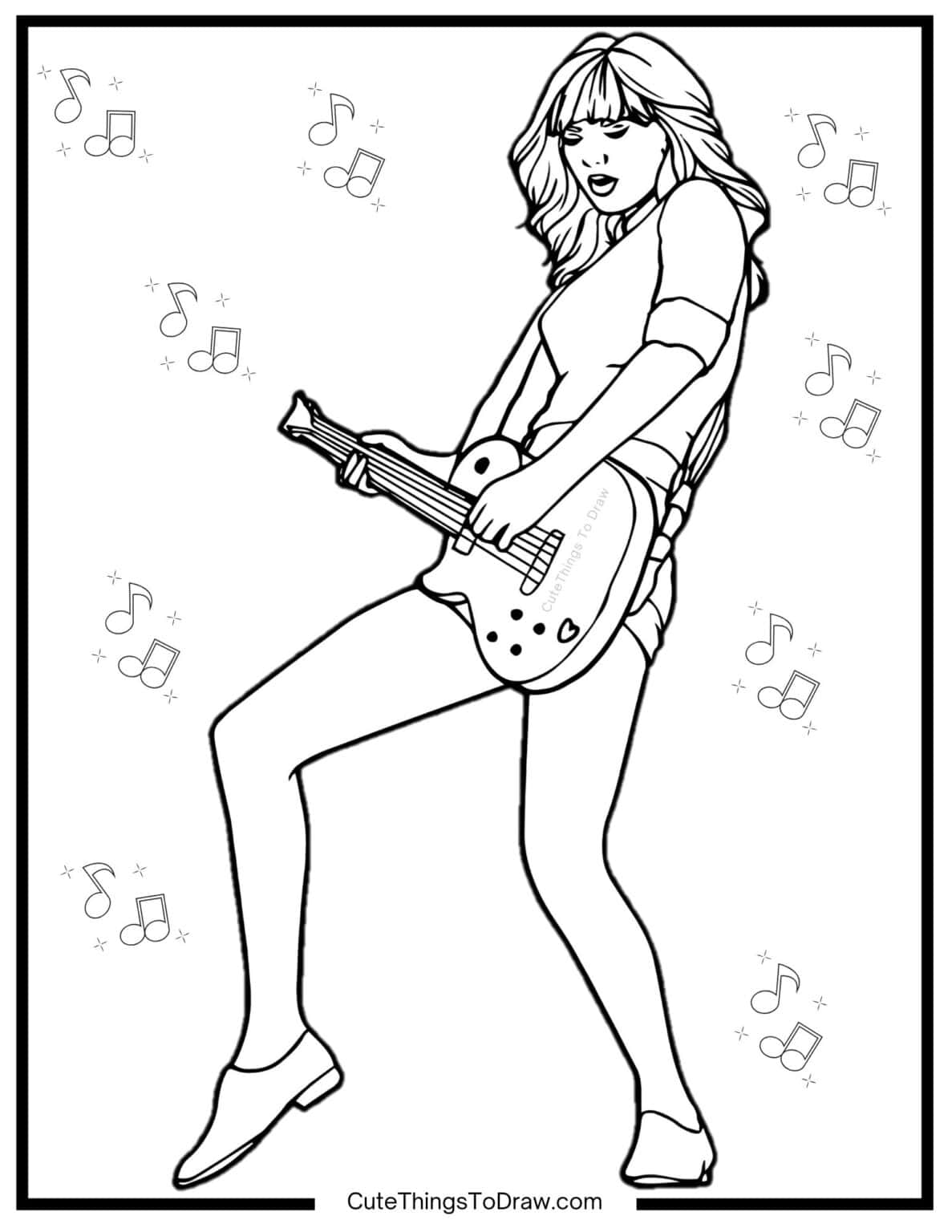 Taylor Swift Coloring Pages (Free PDF Printables) - Cute Things to Draw