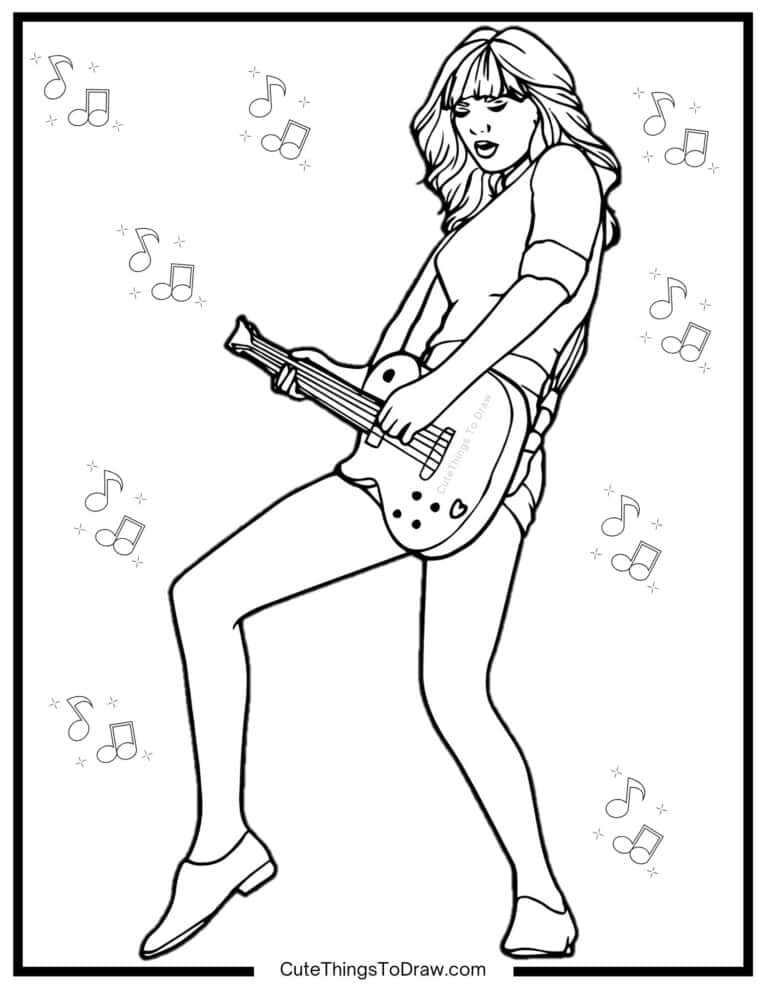 Taylor Swift Coloring Pages (Free PDF Printables) - Cute Things to Draw