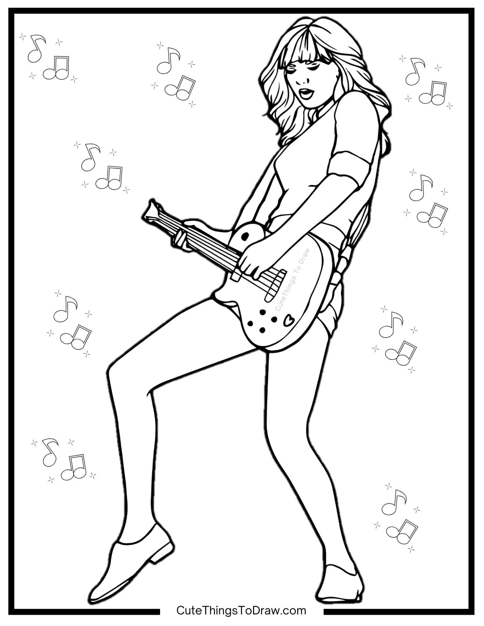 Taylor Swift Coloring Pages (Free PDF Printables) - Cute Things to Draw
