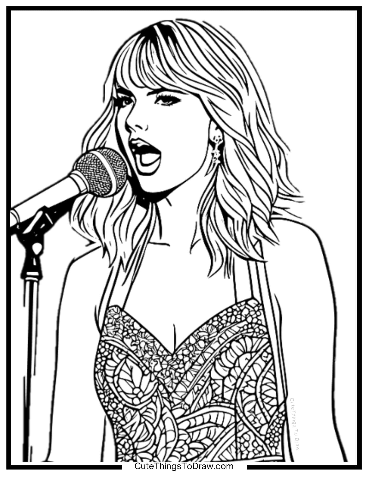 Taylor Swift Coloring Pages (Free PDF Printables) - Cute Things to Draw