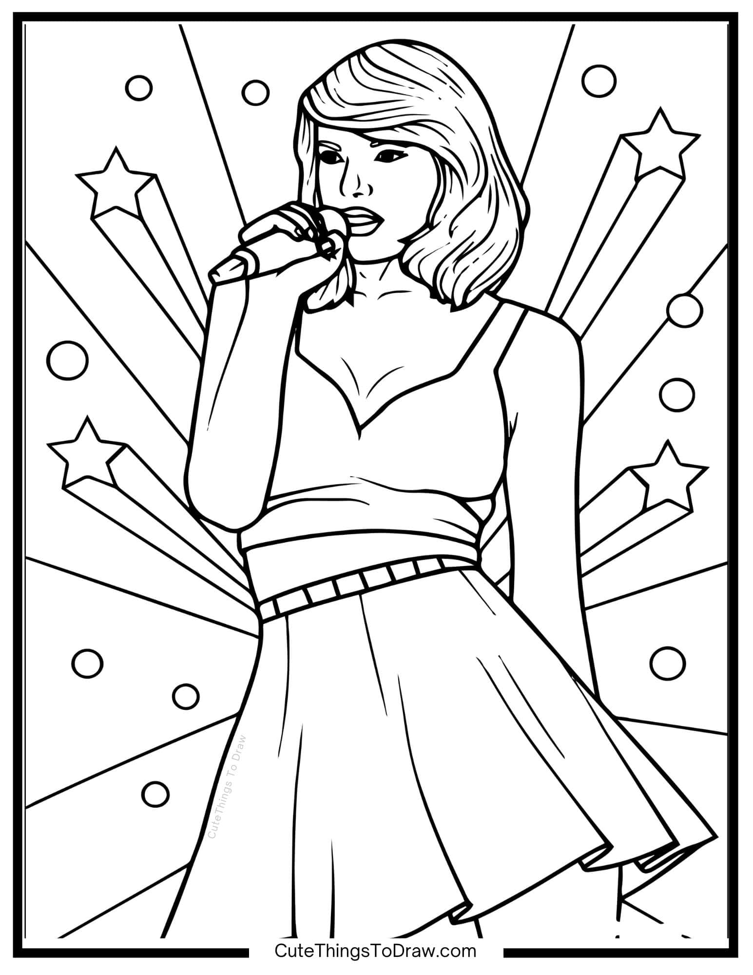 Taylor Swift Coloring Pages (Free PDF Printables) - Cute Things to Draw