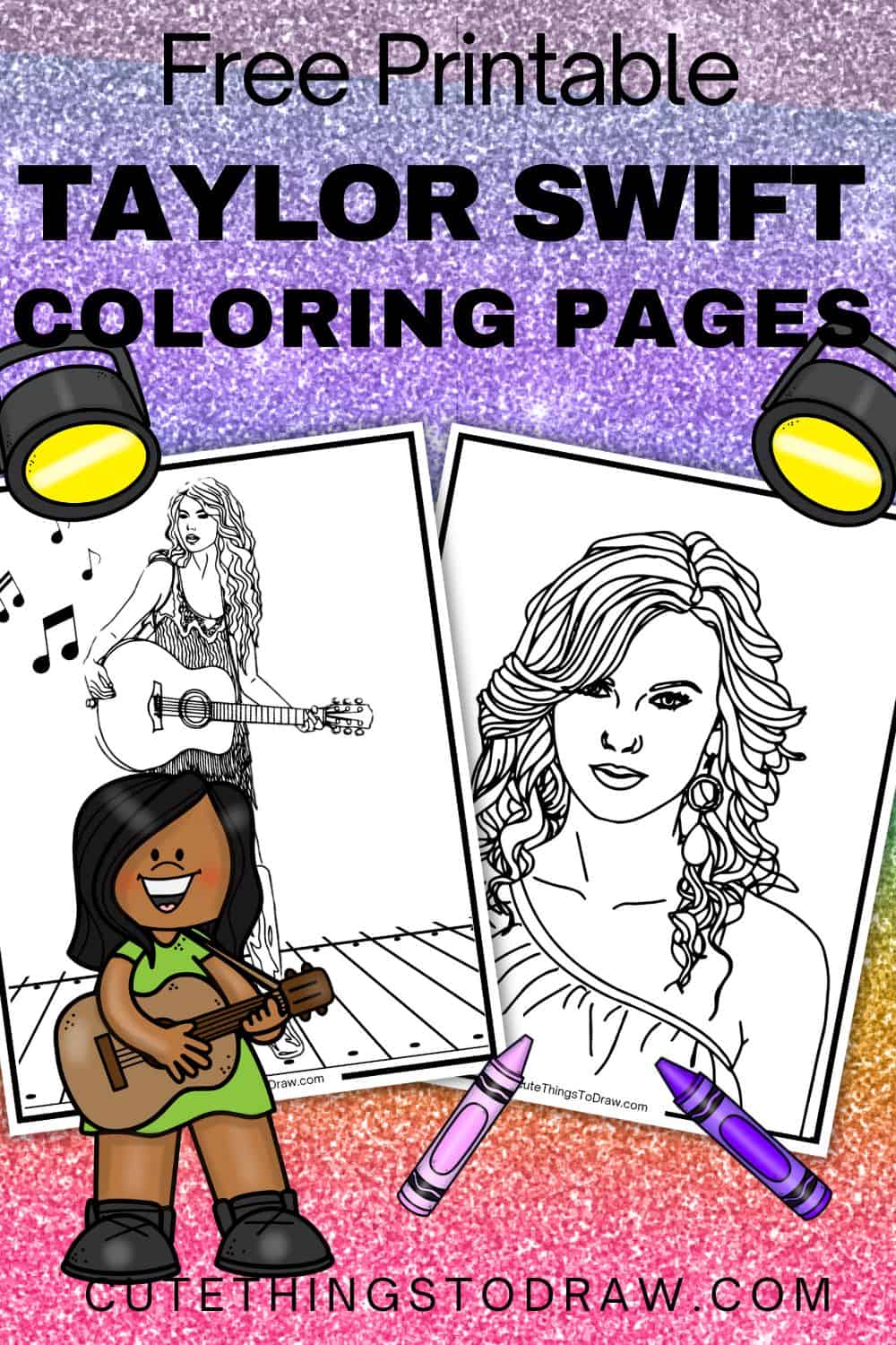 Taylor Swift Coloring Pages (Free PDF Printables) - Cute Things to Draw