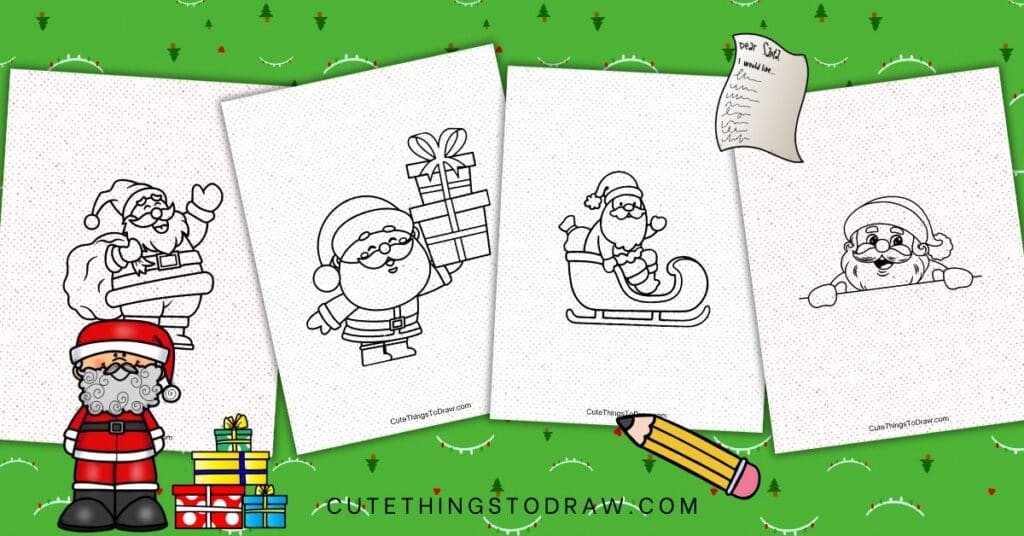 Cute Santa Claus Drawing Ideas - Cute Things to Draw
