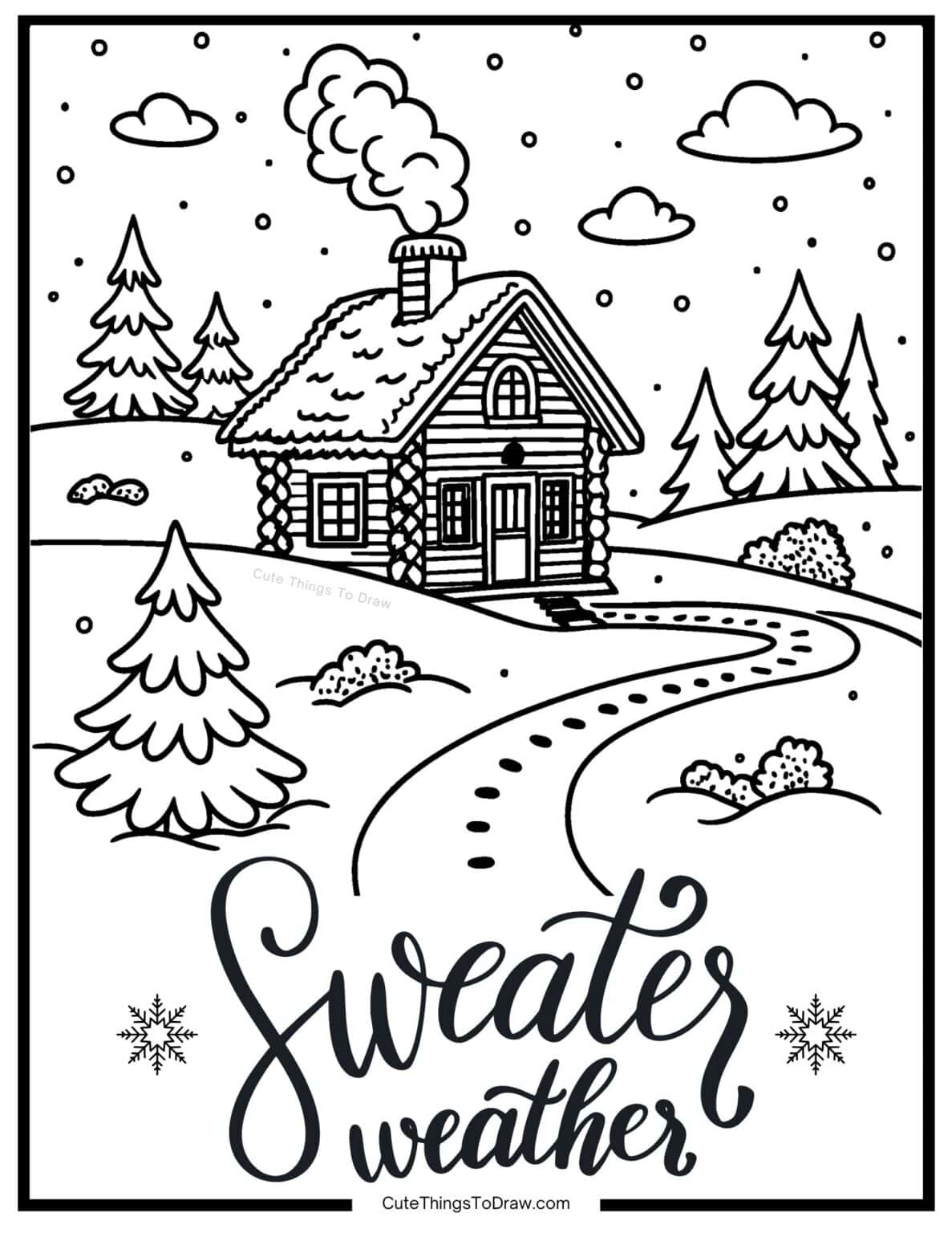 23 Cute Winter Coloring Pages (Free PDF Printables) - Cute Things to Draw