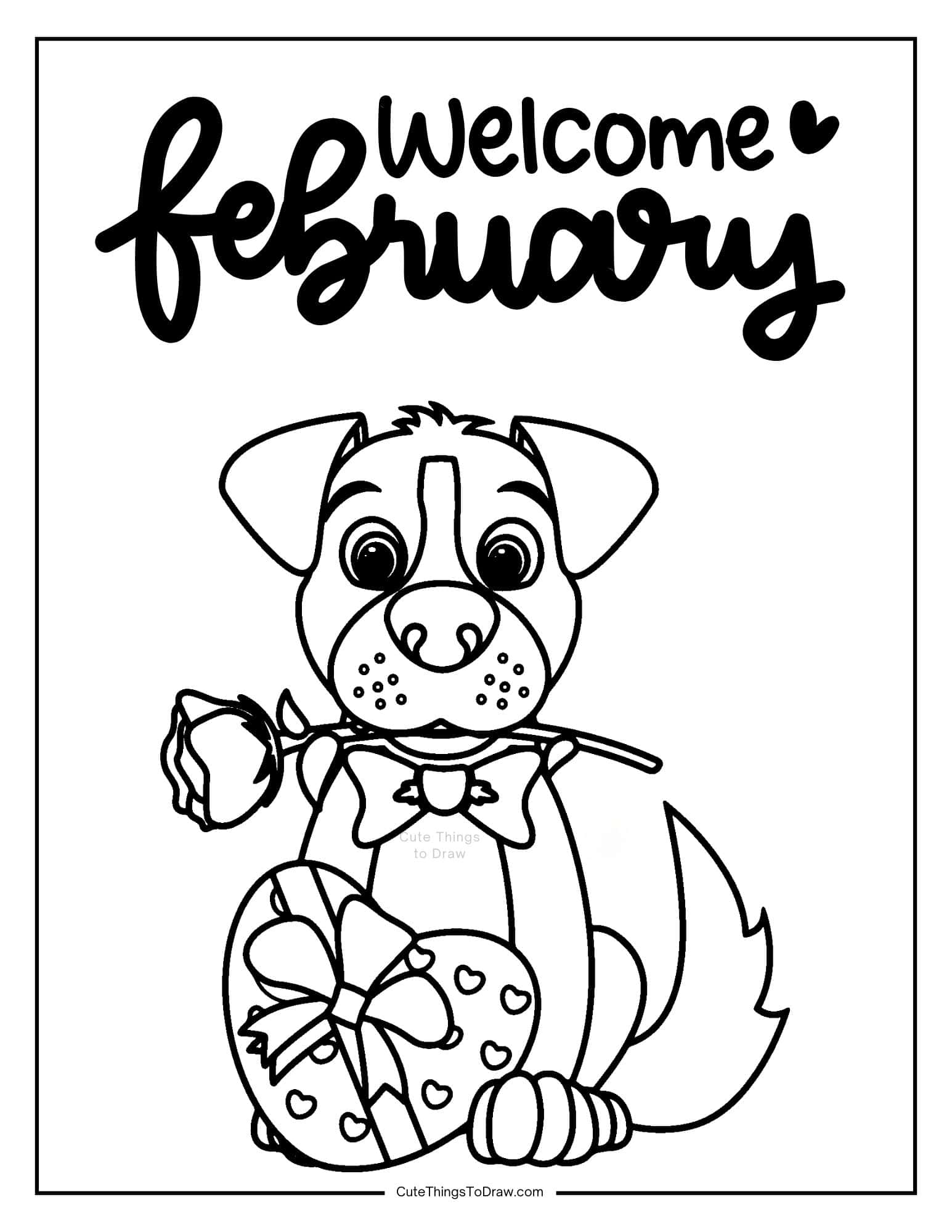 Cute February Coloring Pages (Free PDF Printables) - Cute Things to Draw