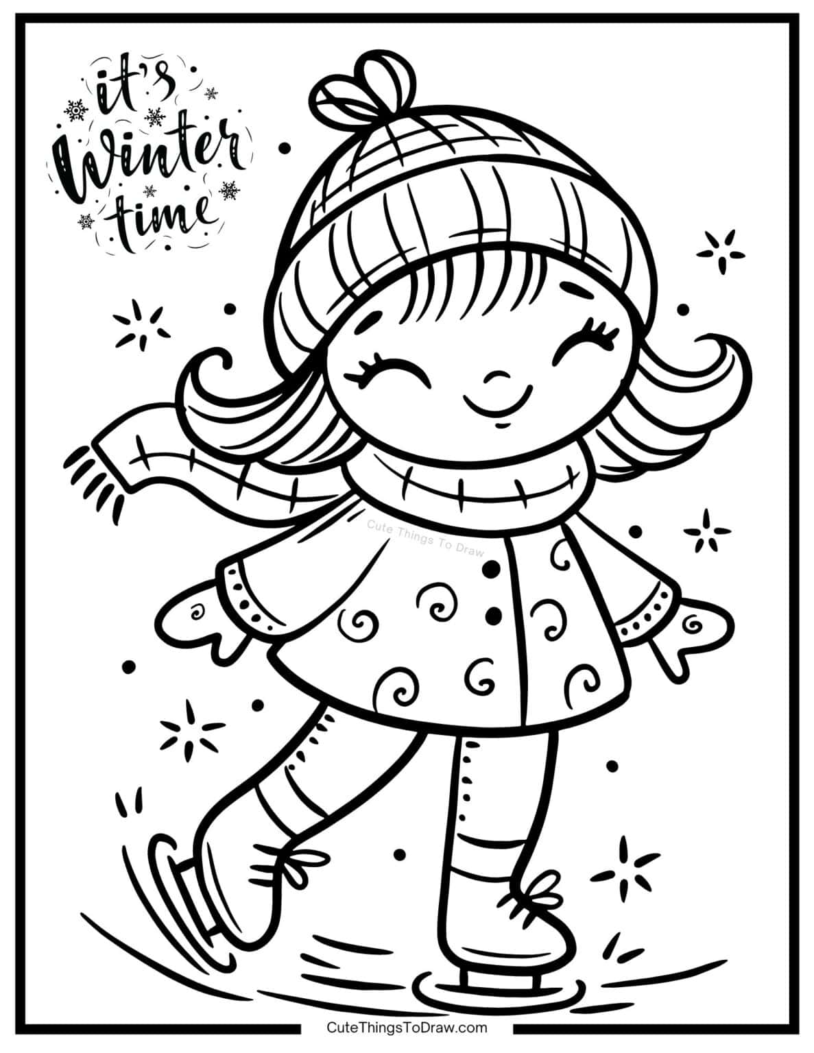 23 Cute Winter Coloring Pages (Free PDF Printables) - Cute Things to Draw