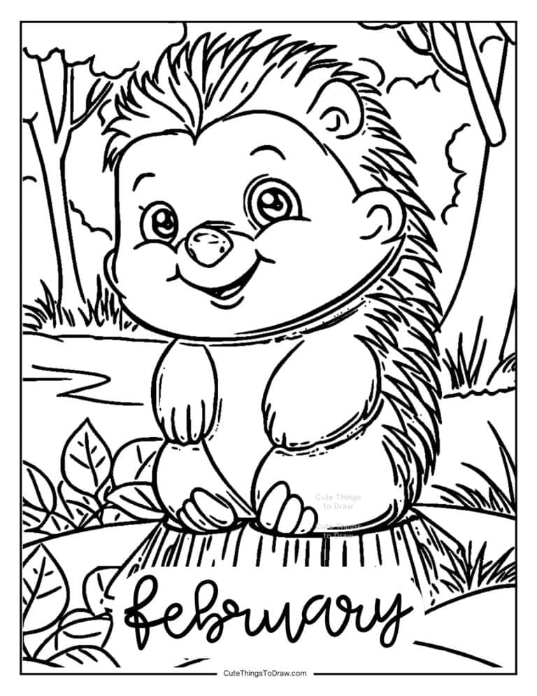 Cute February Coloring Pages (Free PDF Printables) - Cute Things to Draw