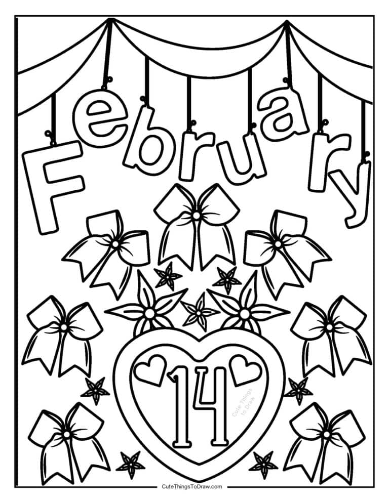 Cute February Coloring Pages (Free PDF Printables) - Cute Things to Draw
