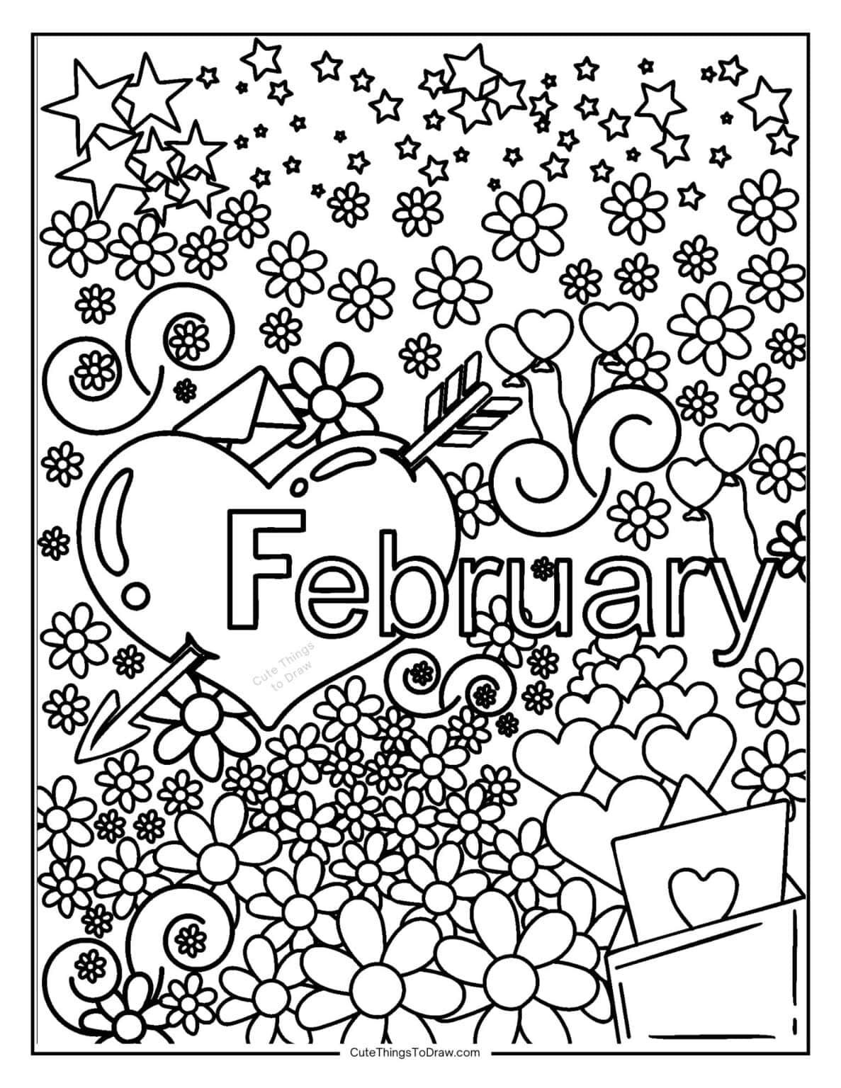 Cute February Coloring Pages (Free PDF Printables) - Cute Things to Draw
