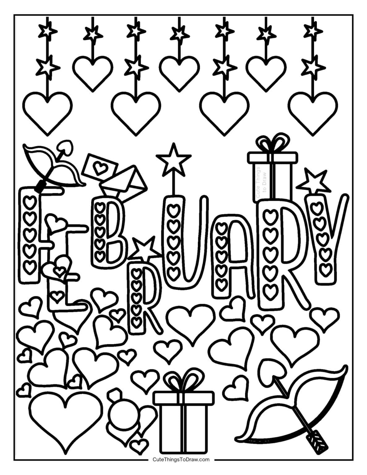 Cute February Coloring Pages (Free PDF Printables) - Cute Things to Draw