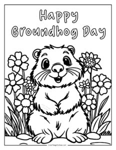 Cute Groundhog Day Coloring Pages (Free PDF Printables) - Cute Things ...