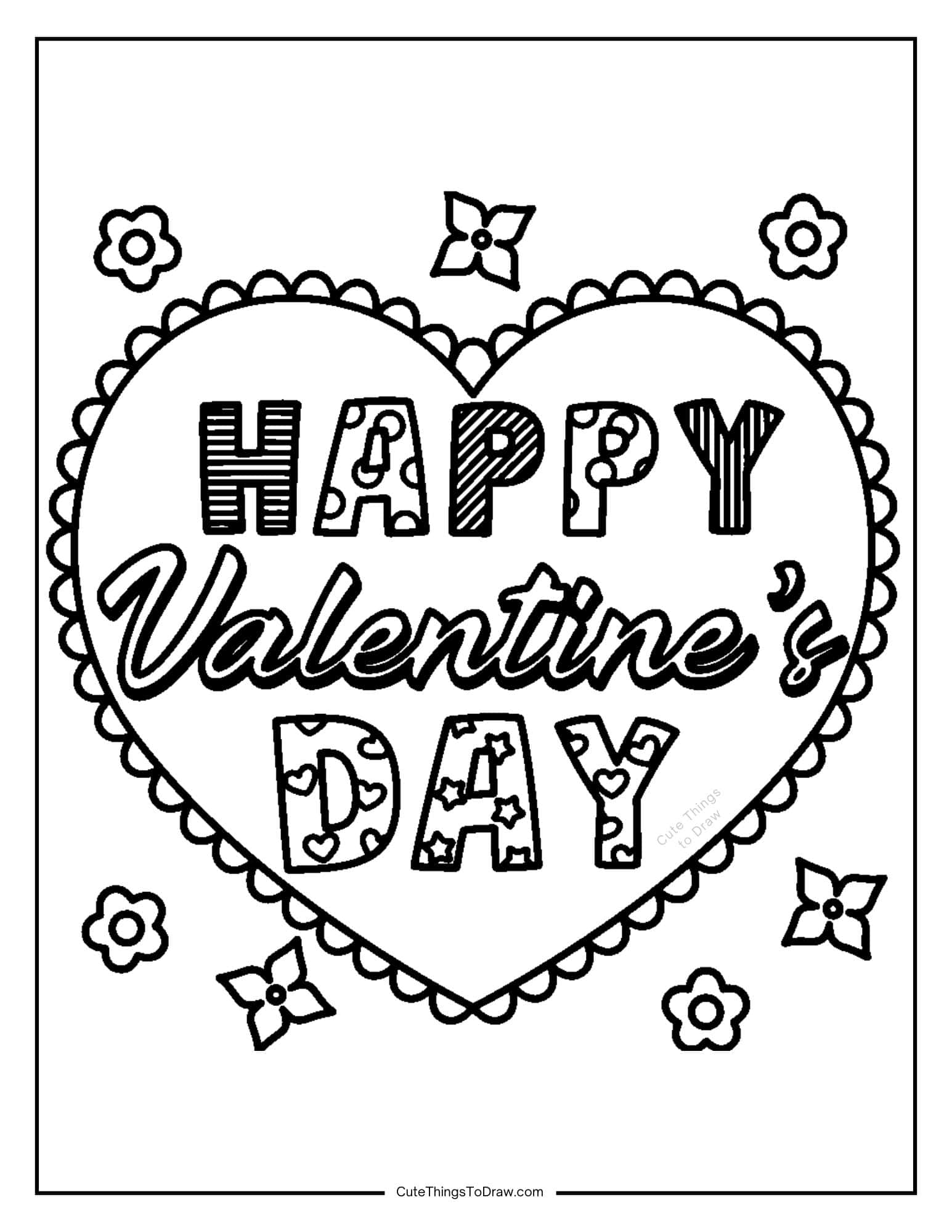 Cute Valentine's Day Coloring Pages (Free PDF Printables) - Cute Things ...