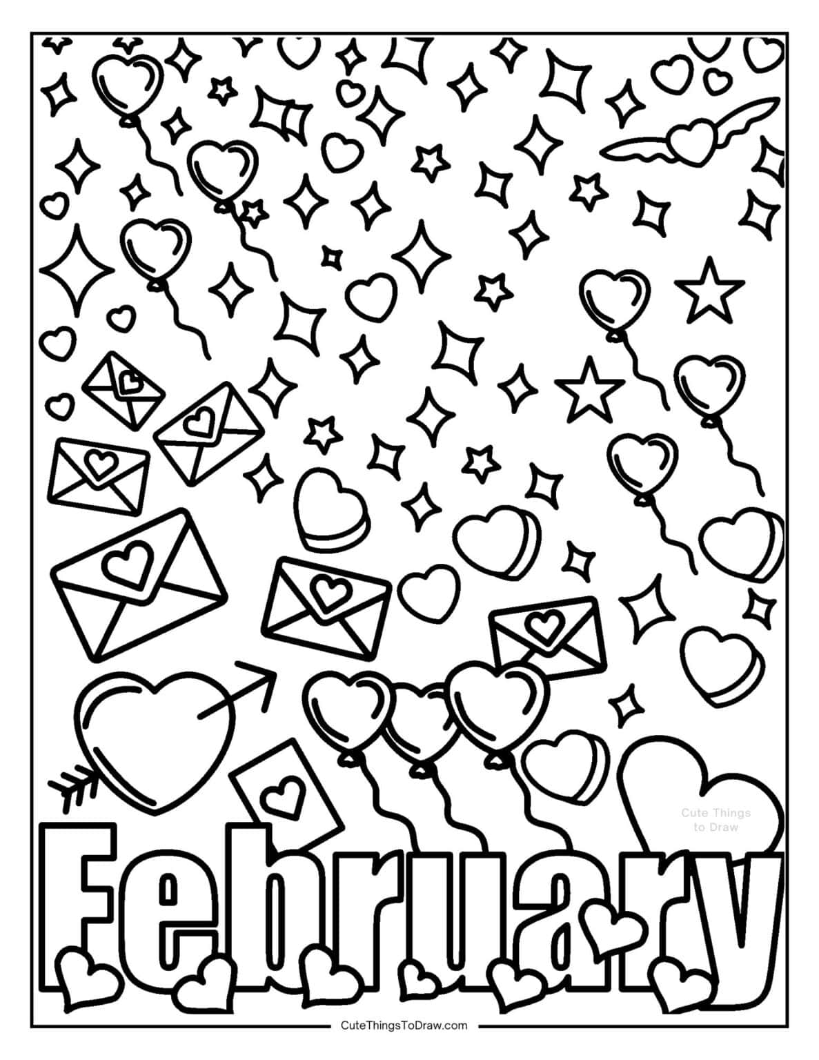 Cute February Coloring Pages (Free PDF Printables) - Cute Things to Draw