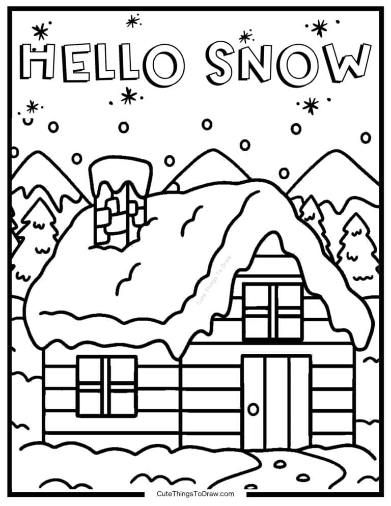 23 Cute Winter Coloring Pages (Free PDF Printables) - Cute Things to Draw