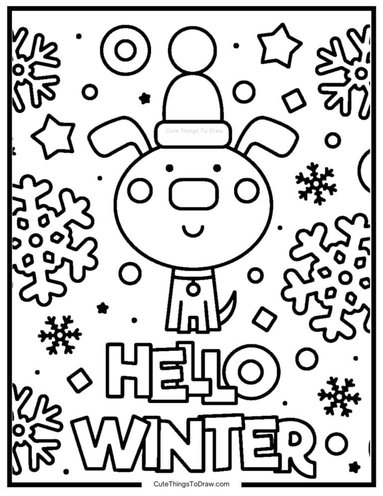 23 Cute Winter Coloring Pages (Free PDF Printables) - Cute Things to Draw