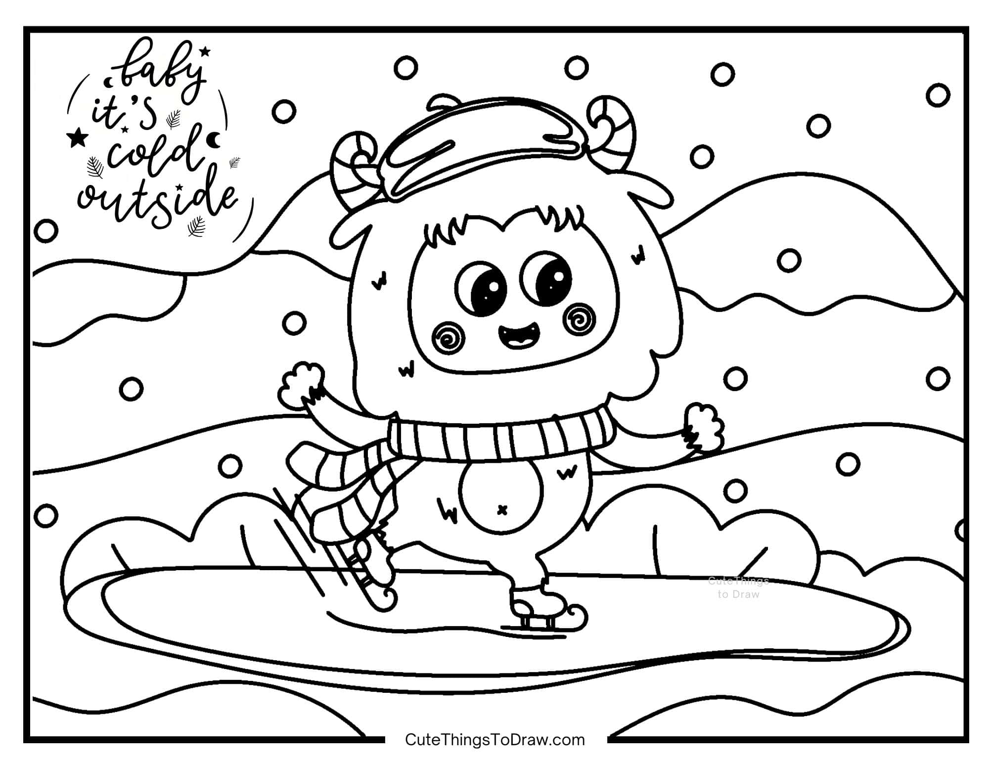 23 Cute Winter Coloring Pages (Free PDF Printables) - Cute Things to Draw