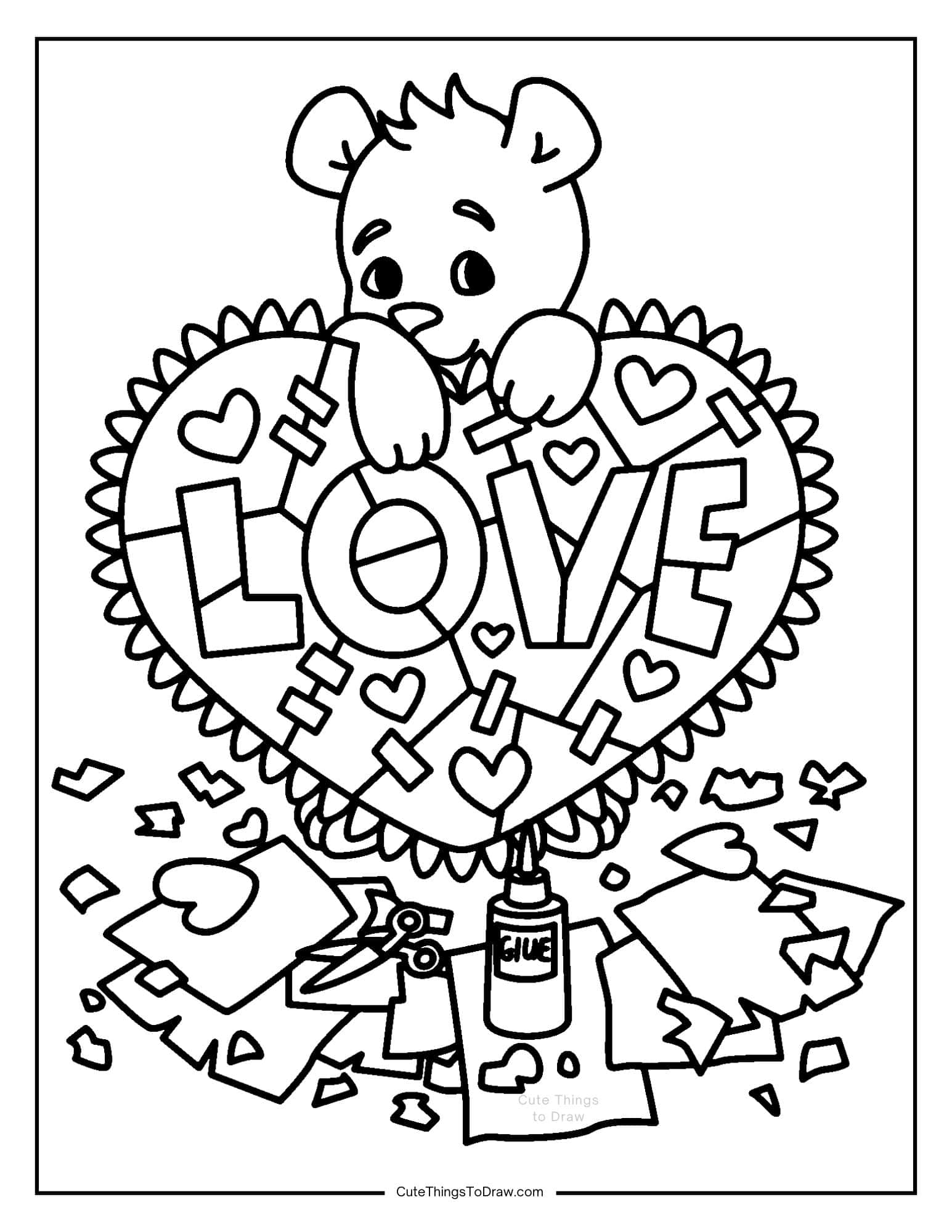 Cute Valentine's Day Coloring Pages (Free PDF Printables) - Cute Things ...