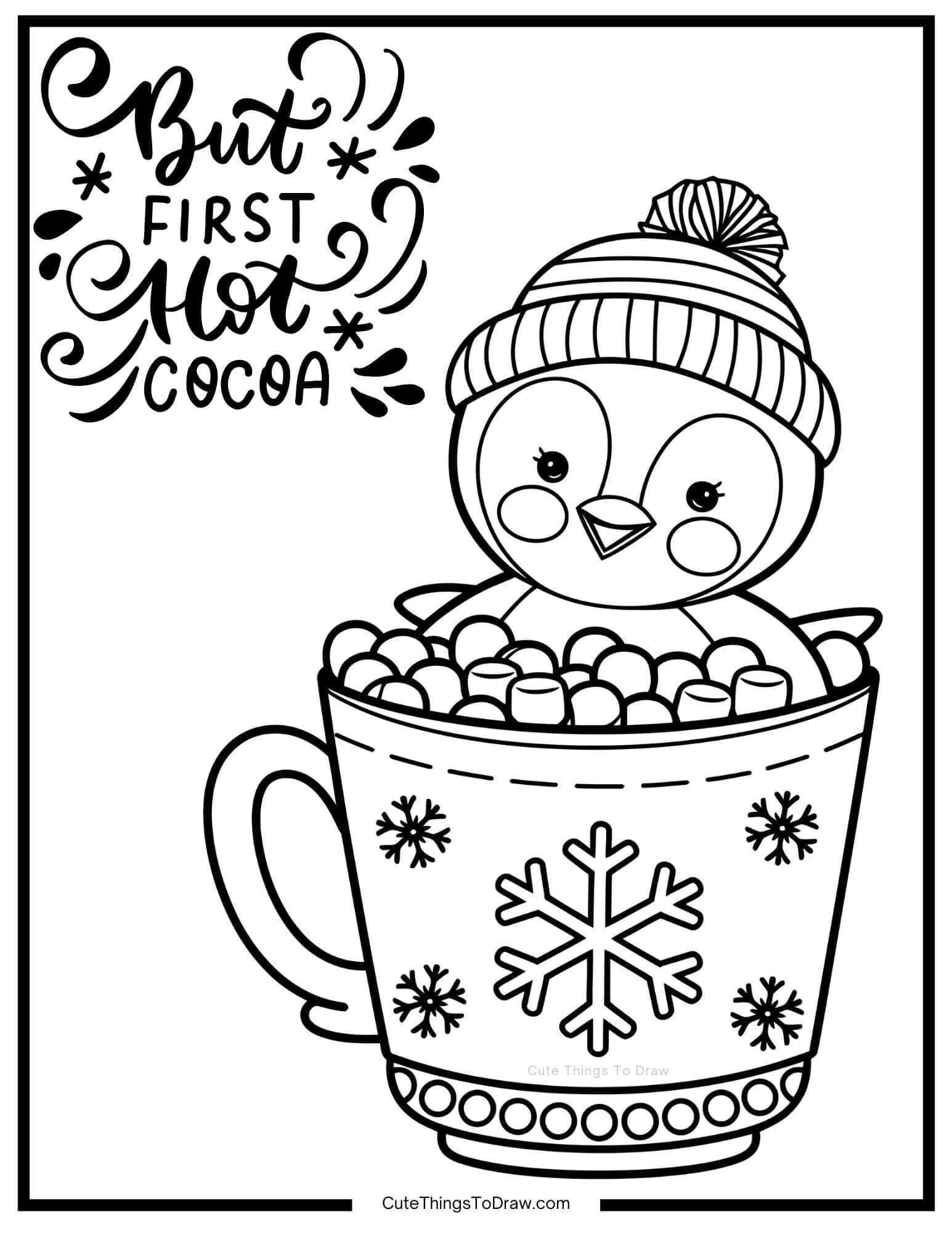 23 Cute Winter Coloring Pages (Free PDF Printables) - Cute Things to Draw