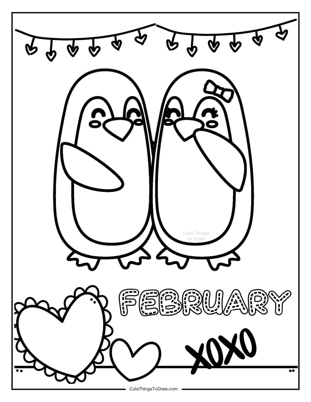 Cute February Coloring Pages (Free PDF Printables) - Cute Things to Draw