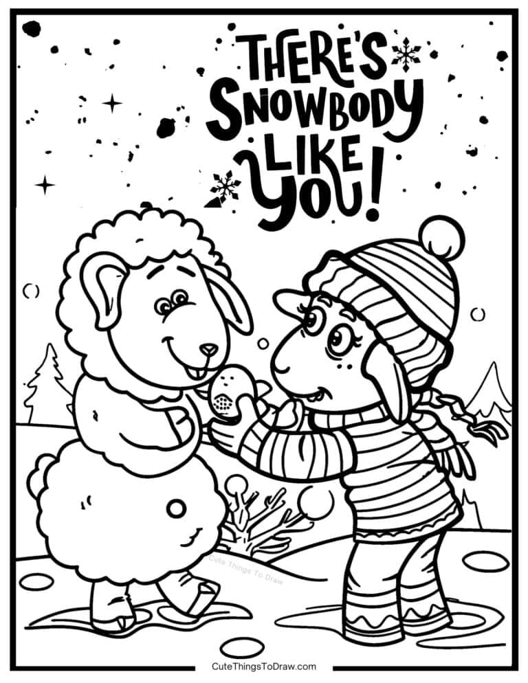 23 Cute Winter Coloring Pages (Free PDF Printables) - Cute Things to Draw