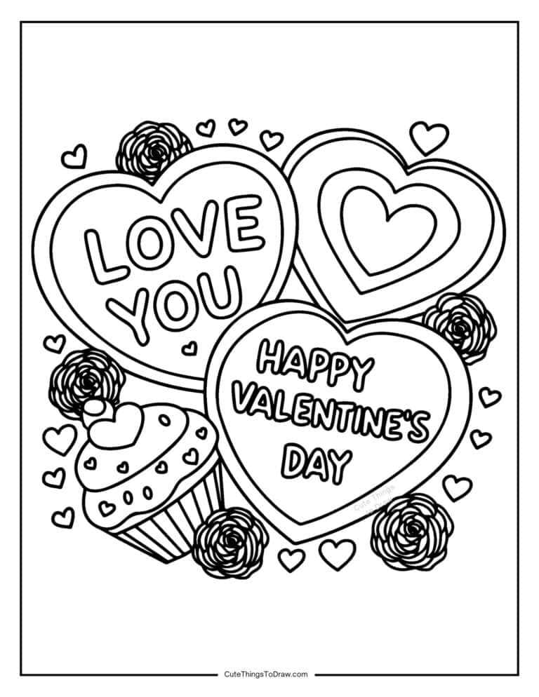 Cute Valentine's Day Coloring Pages (Free PDF Printables) - Cute Things ...