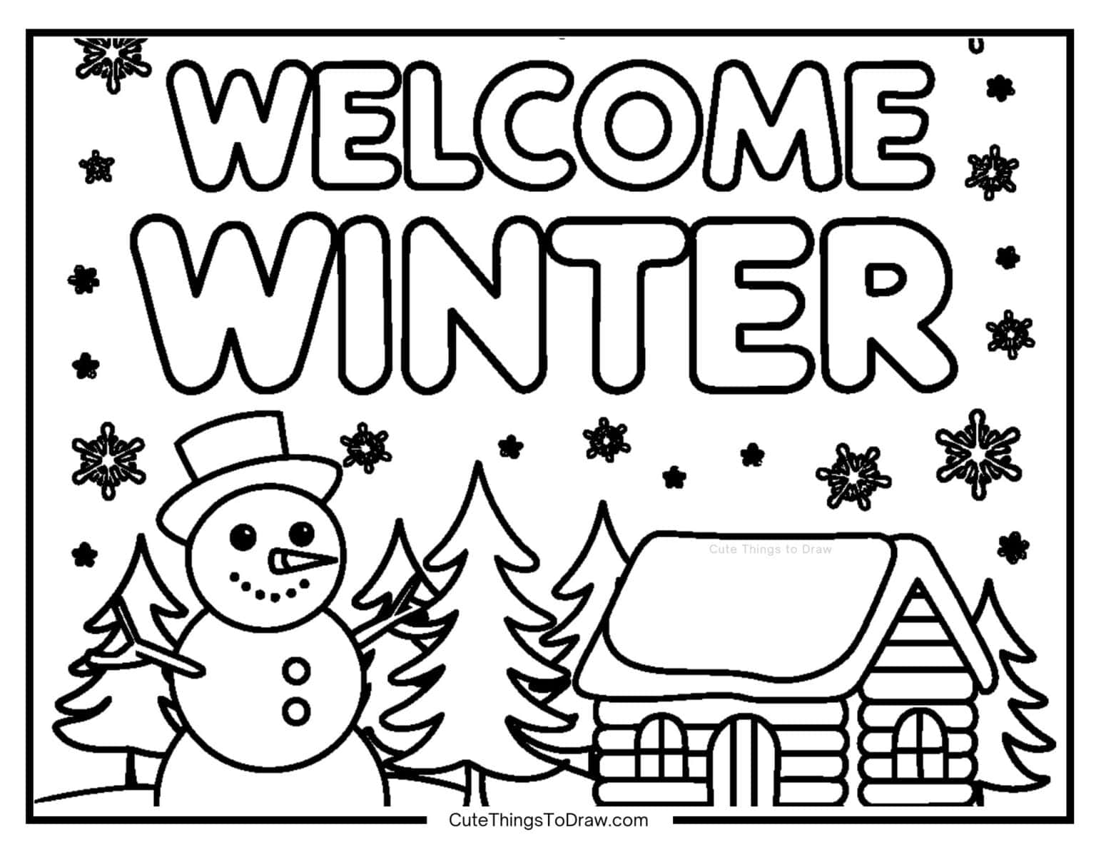 23 Cute Winter Coloring Pages (Free PDF Printables) - Cute Things to Draw