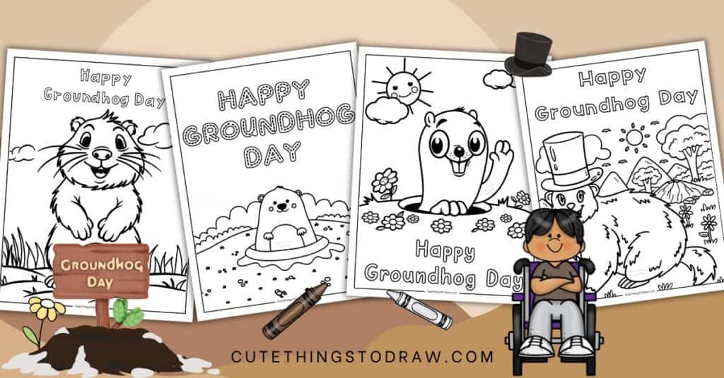 Cute Groundhog Day Coloring Pages (Free PDF Printables) - Cute Things ...