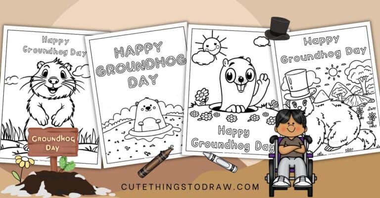 Cute Groundhog Day Coloring Pages (Free PDF Printables) - Cute Things ...