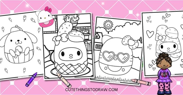 Cute Kuromi Coloring Pages (Free PDF Printables) - Cute Things to Draw