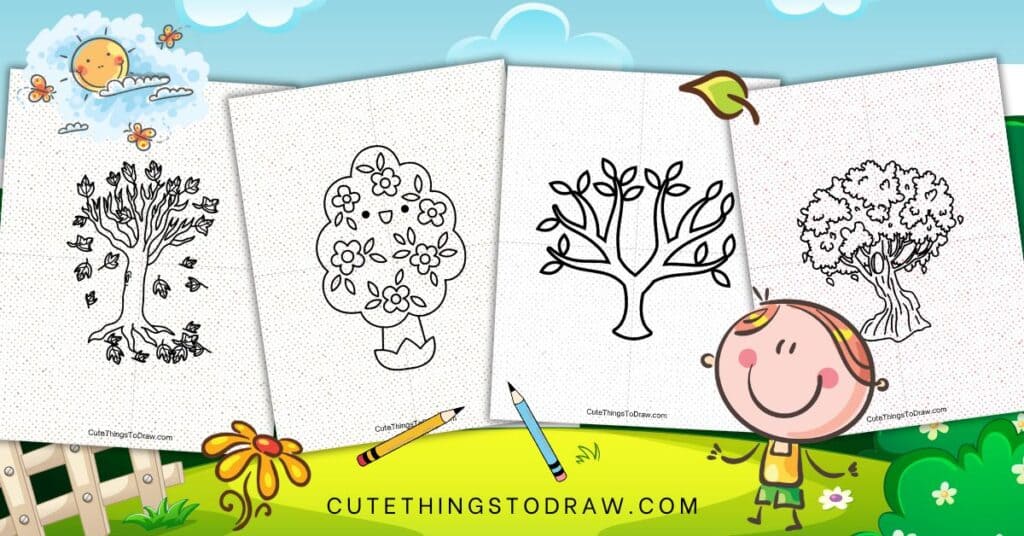 39 Cute Tree Drawing Ideas - Cute Things to Draw