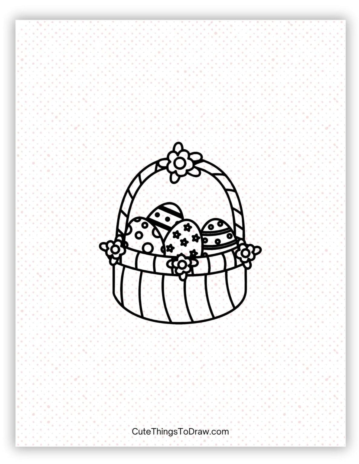23 Cute Easter Basket Drawing Ideas - Cute Things to Draw