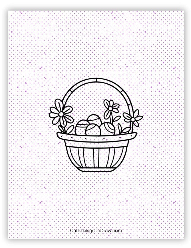 23 Cute Easter Basket Drawing Ideas - Cute Things to Draw