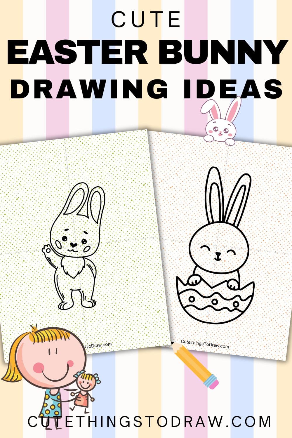 25 Cute Easter Bunny Drawing Ideas - Cute Things to Draw