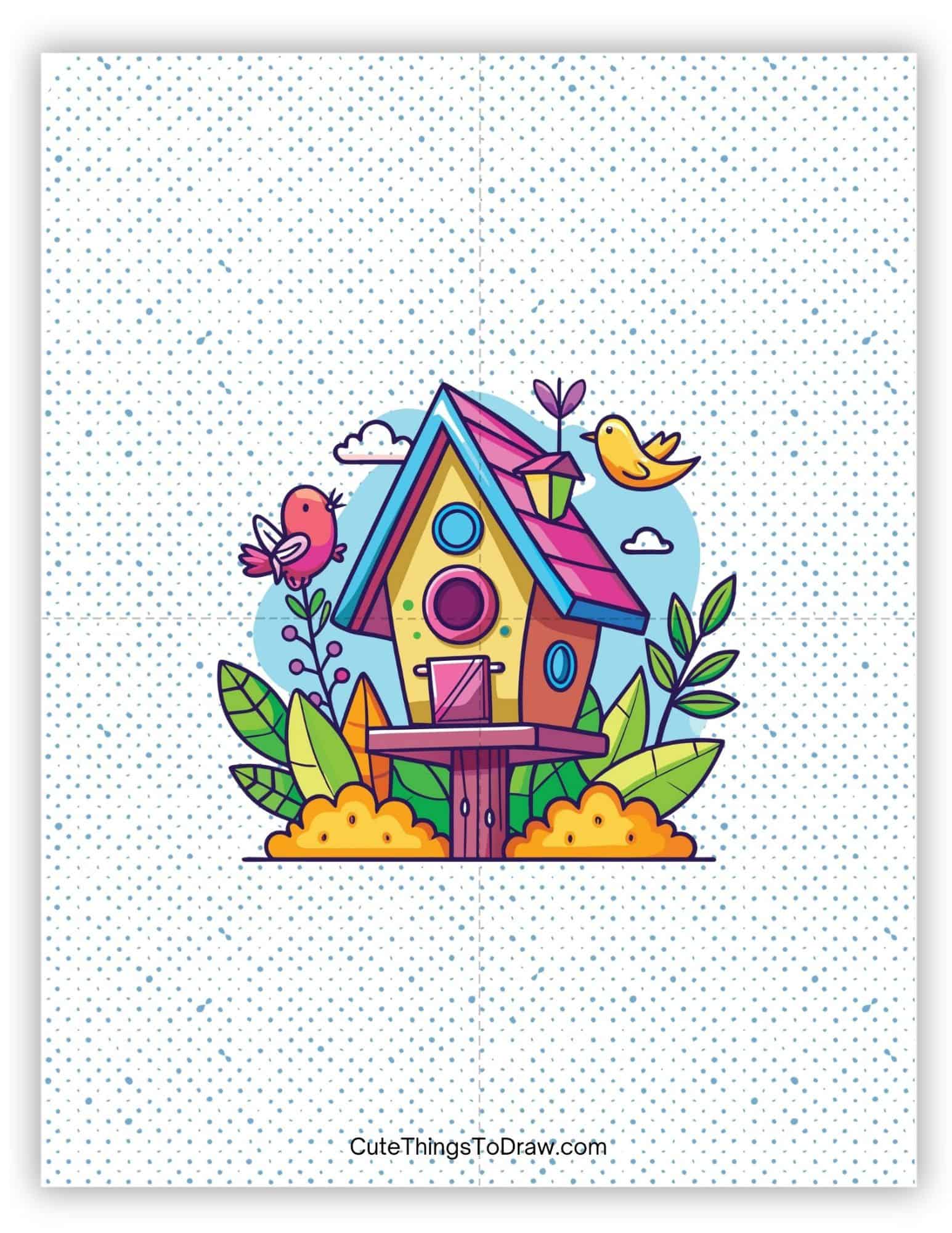 Cute Birdhouse Drawing Ideas - Cute Things to Draw
