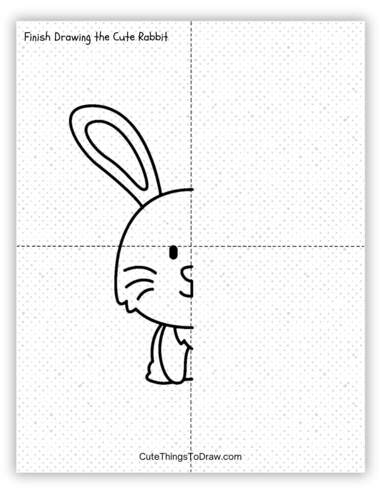 Finish Drawing the Rabbit (Free PDF Printable) - Cute Things to Draw