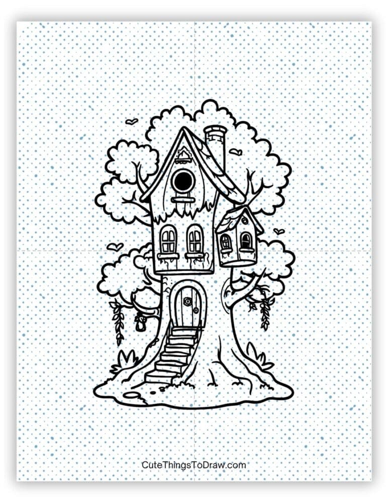 Cute Treehouse Drawing Ideas - Cute Things to Draw