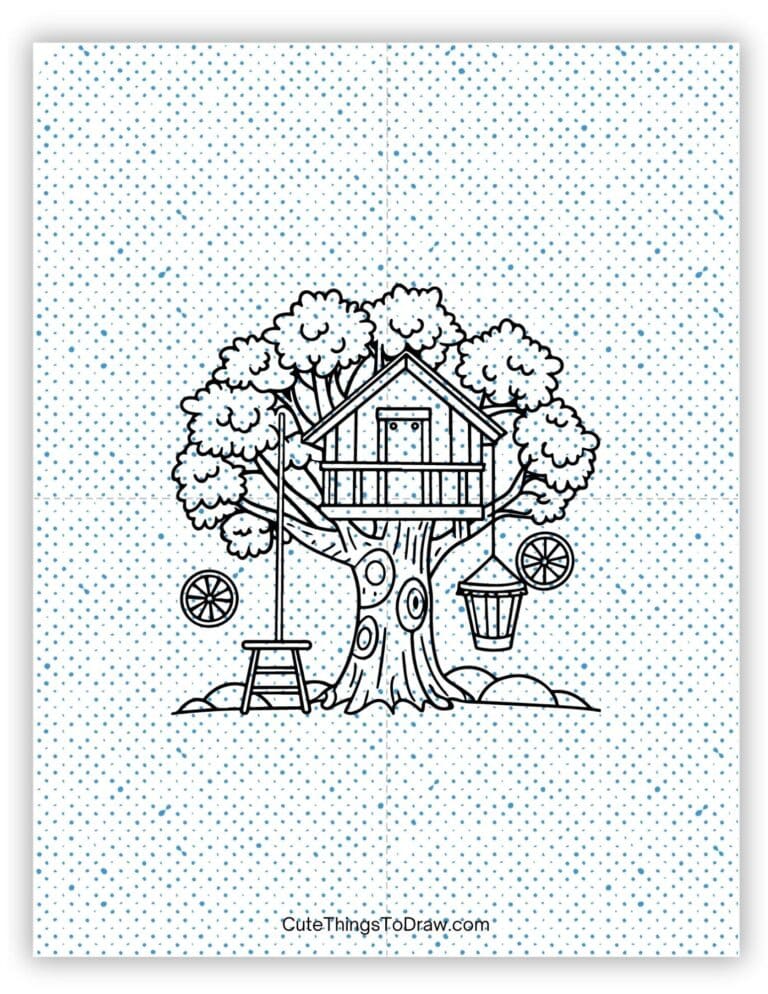 Cute Treehouse Drawing Ideas - Cute Things to Draw
